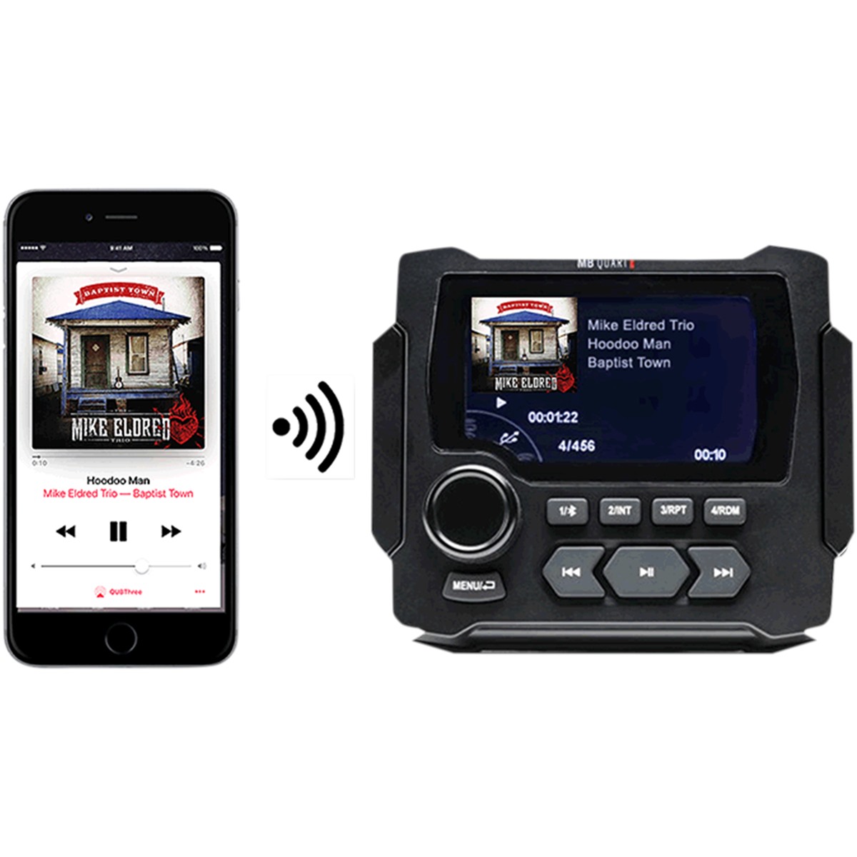 MB Quart Powered Bluetooth AM/FM Gauge Mount Radio with LED Color ...