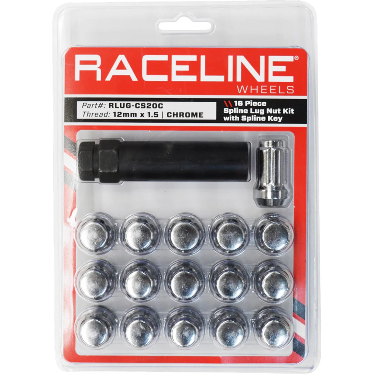 Raceline Wheels Spline Lug Nut Kit with Spline Key - 16 Pack ...