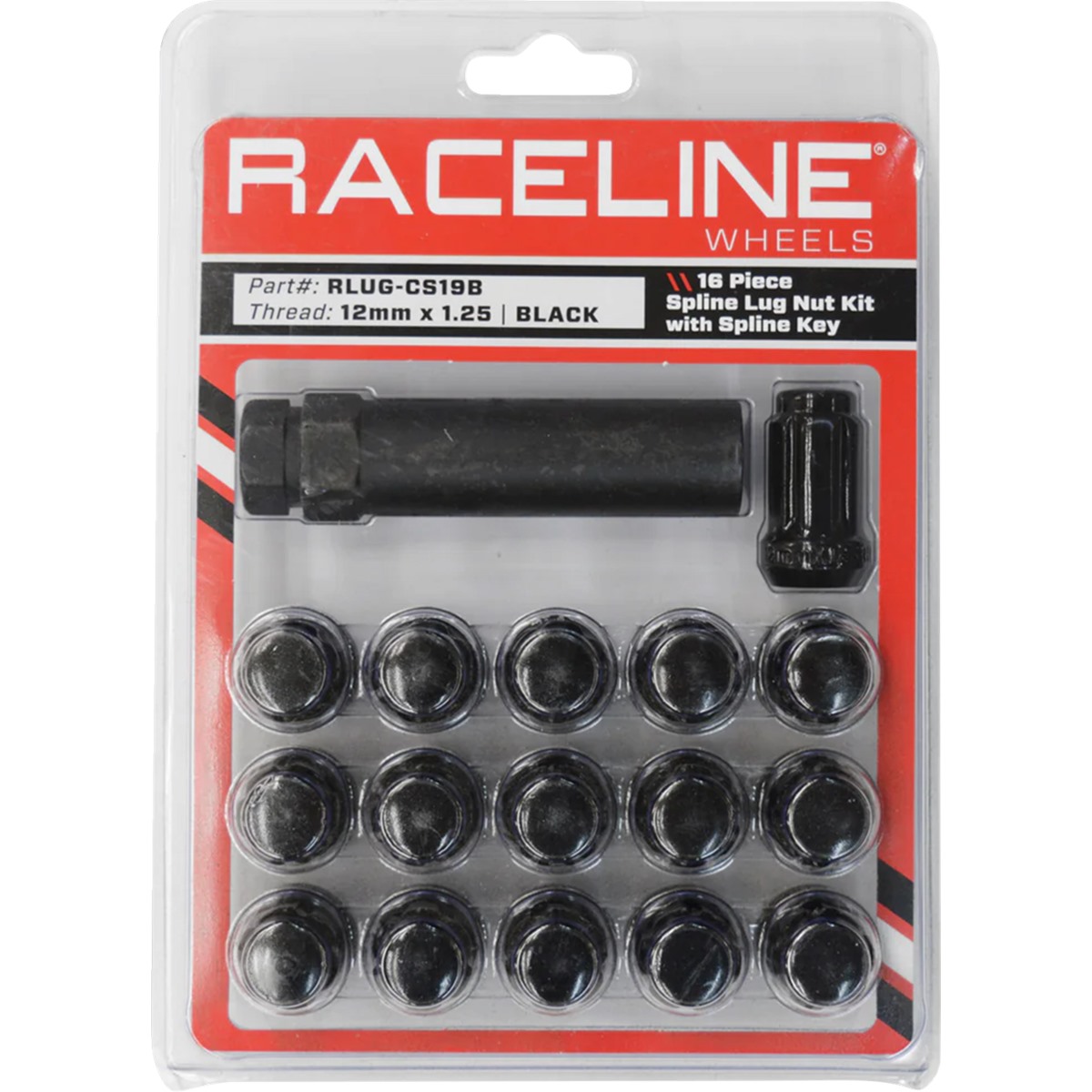Raceline Wheels Spline Lug Nut Kit with Spline Key - 16 Pack ...